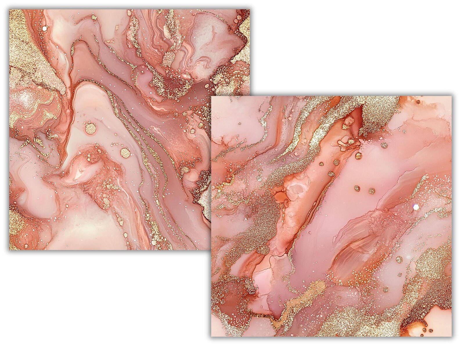 Blush & Rose Gold Marble Digital Paper Pack - 20 Seamless Glitter ...