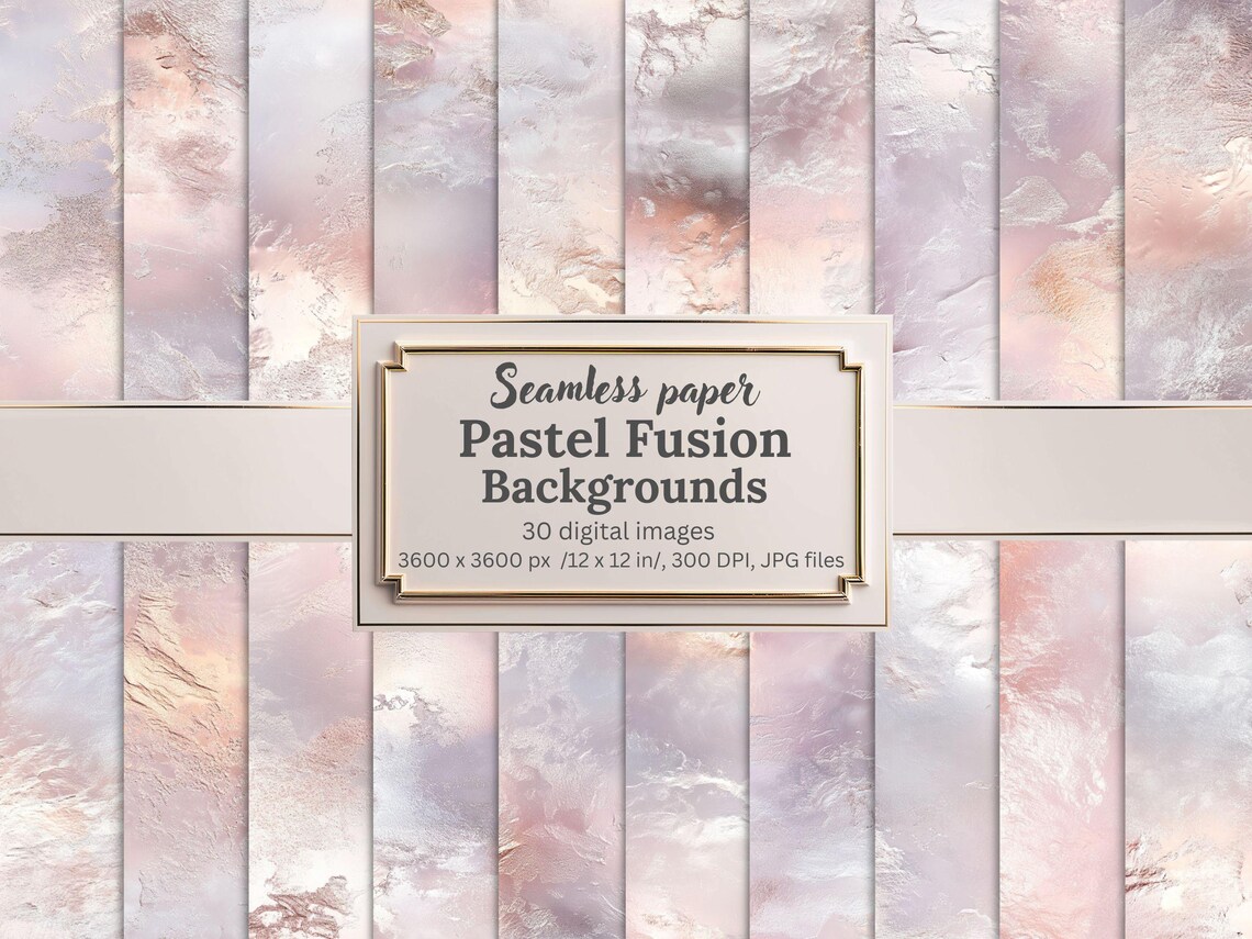 Pastel Fusion Backgrounds – 30 Seamless Digital Papers, Soft Gradient ...