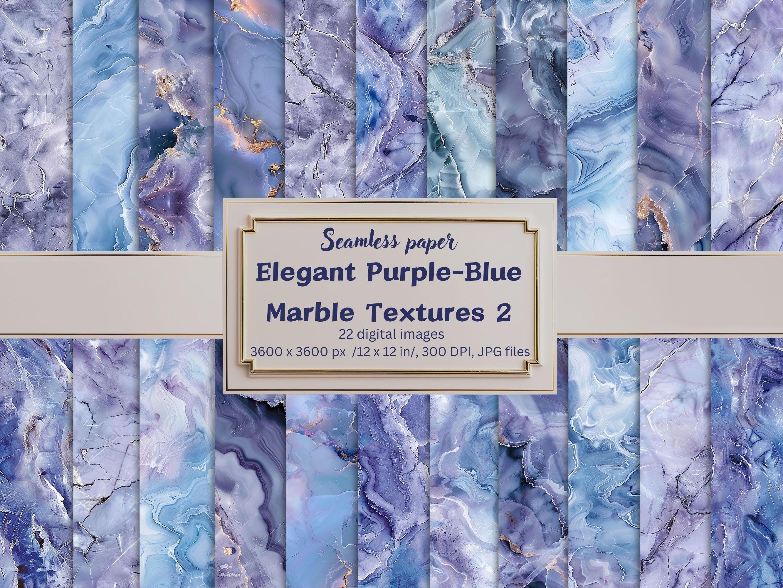Elegant Marble Textures Digital Paper Pack – Seamless Purple Blue Gray ...