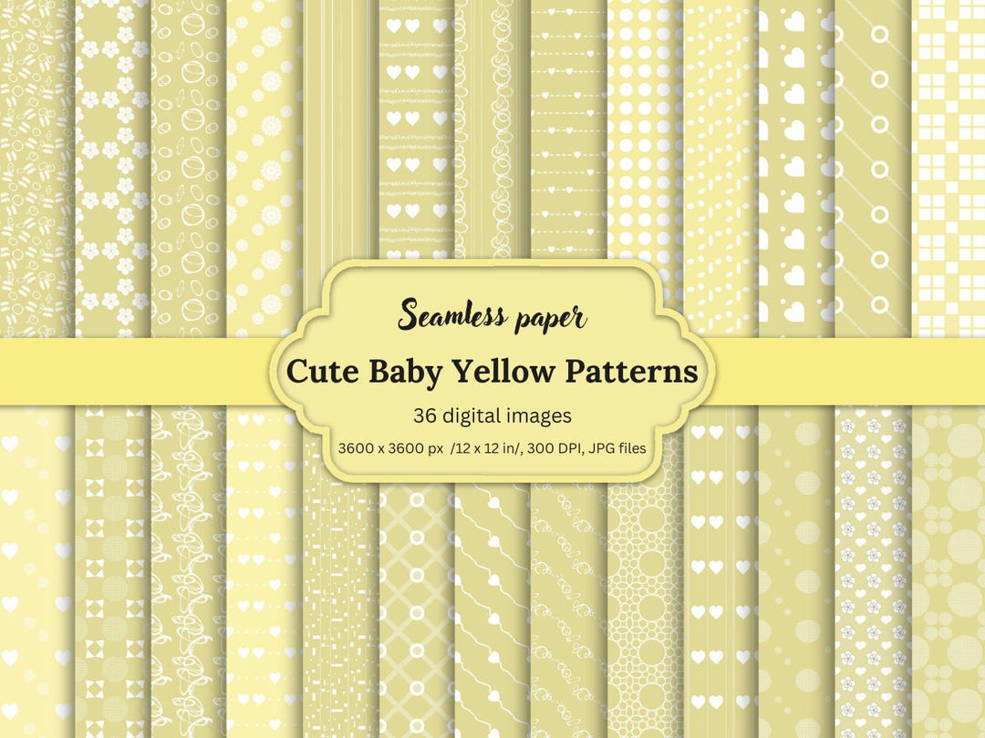 36 Cute Baby Yellow Patterns | Floral, Heart, Geometric & Abstract ...