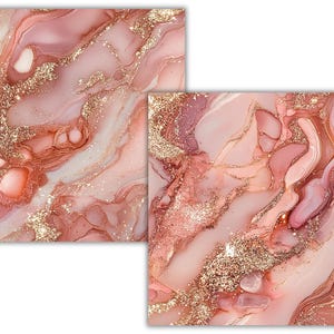 Blush & Rose Gold Marble Digital Paper Pack - 20 Seamless Glitter ...