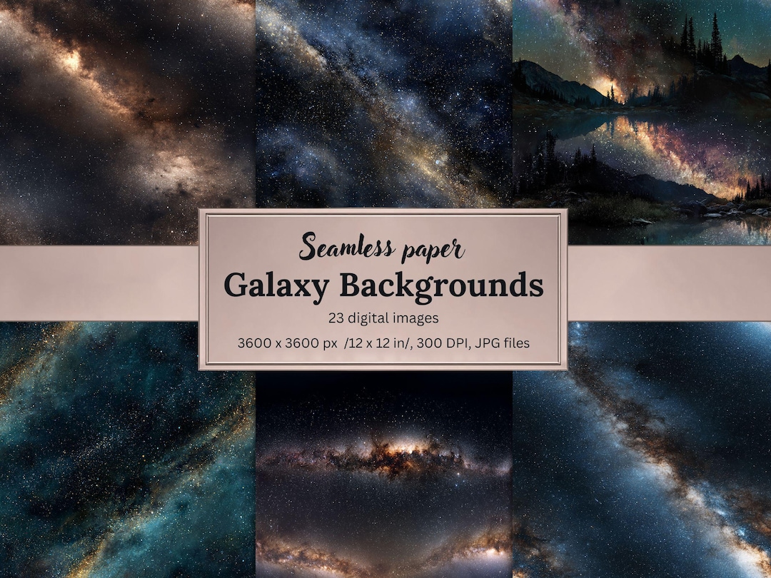 Galaxy Backgrounds, Milky Way Digital Papers, Seamless Starry Night Sky ...