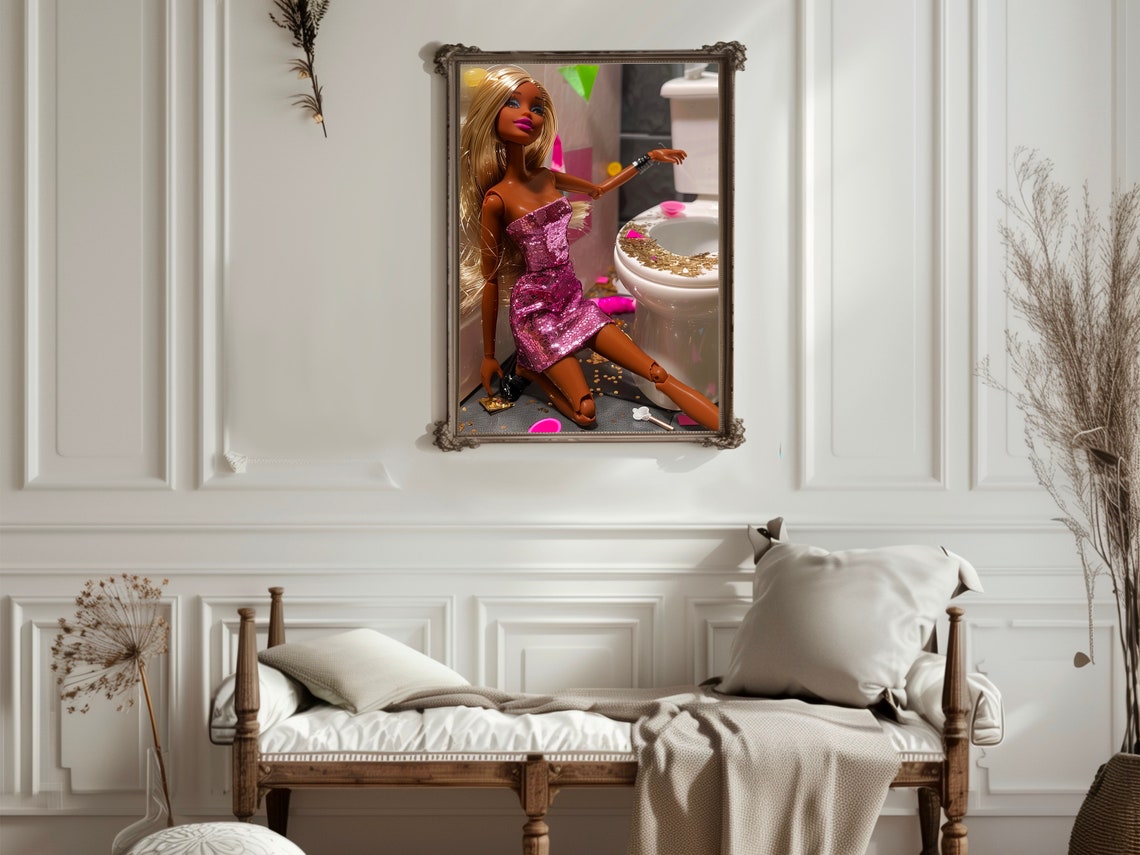 Barbie Art Retro Poster Preppy Pink Print, Y2K Aesthetic, Girly Art ...