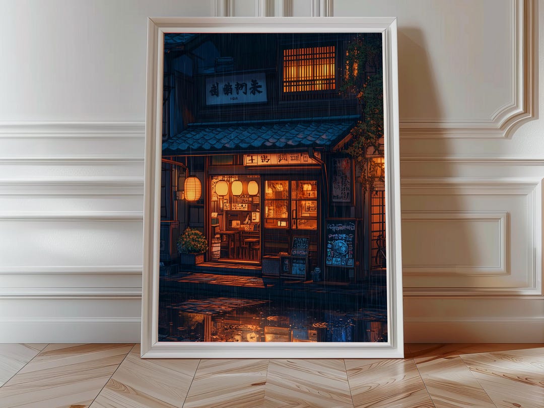 Cozy Tokyo Midnight Diner | Warm Tone Art Print, Lofi, Inspired by ...