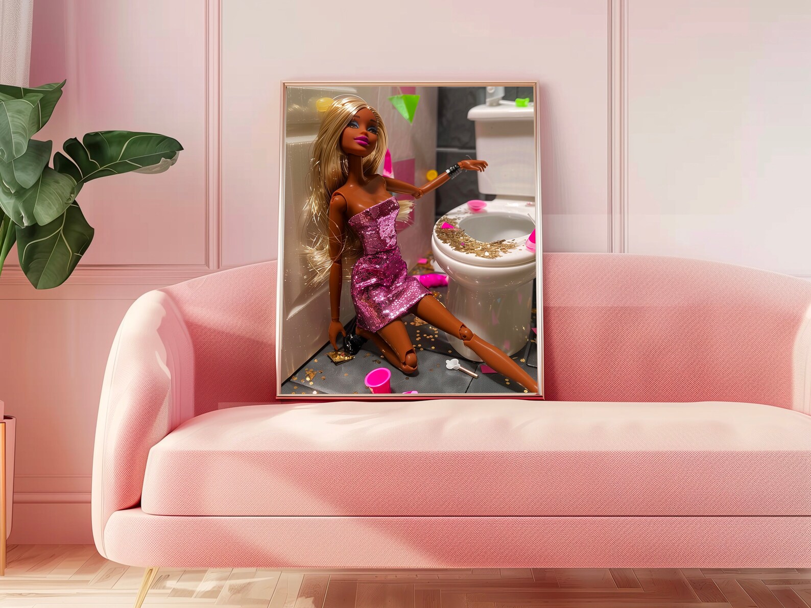 Barbie Art Retro Poster Preppy Pink Print, Y2K Aesthetic, Girly Art ...