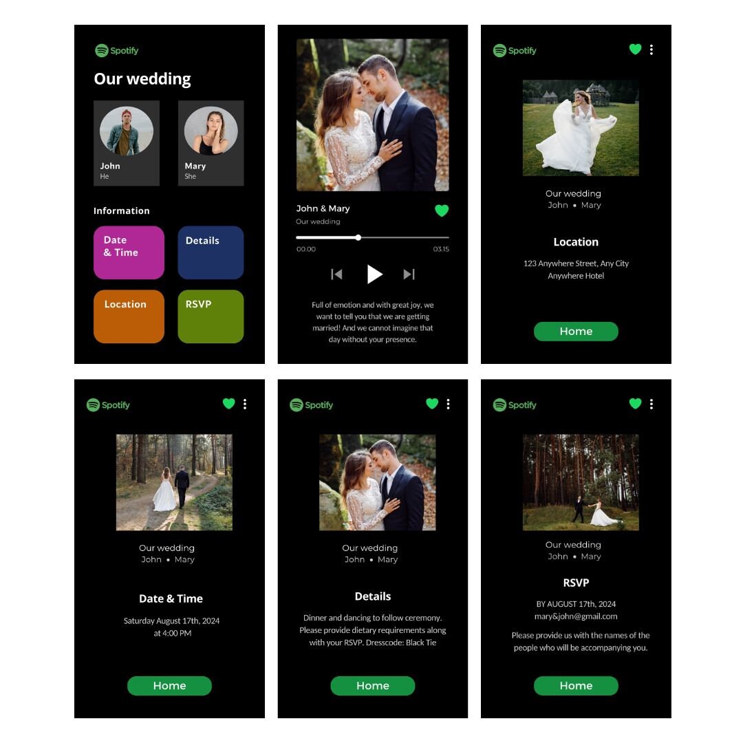 Editable Spotify Player Wedding Template, Spotify Template, Wedding ...