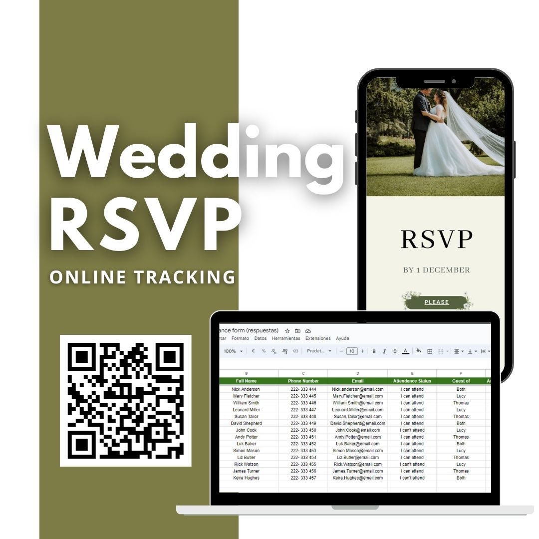 Custom Online RSVP With QR Code & RSVP Tracker, Wedding Website ...