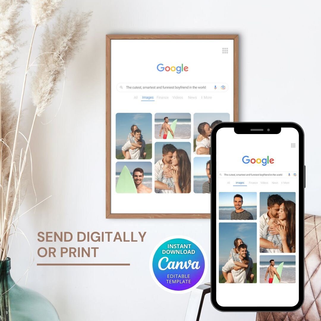 Gift for Him, Collage Google, Anniversary Gift, Custom Gift ...