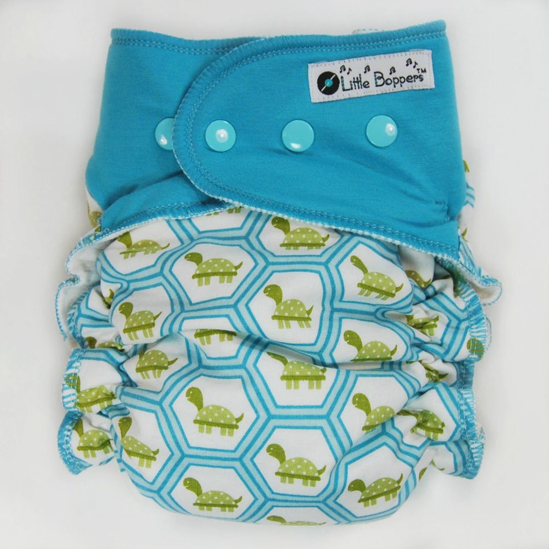 Made to Order Cloth Diaper or Cover Honeycomb Turtles woven With Aqua ...