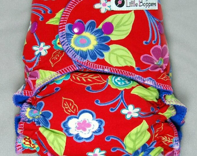 Cloth Diaper or Cover Made to Order Hanna Red Floral You - Etsy