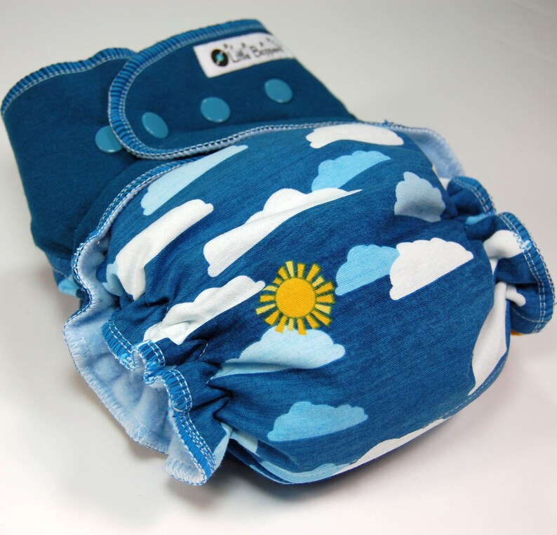 Custom Cloth Diaper or Cover Partly Cloudy Woven with Dark | Etsy