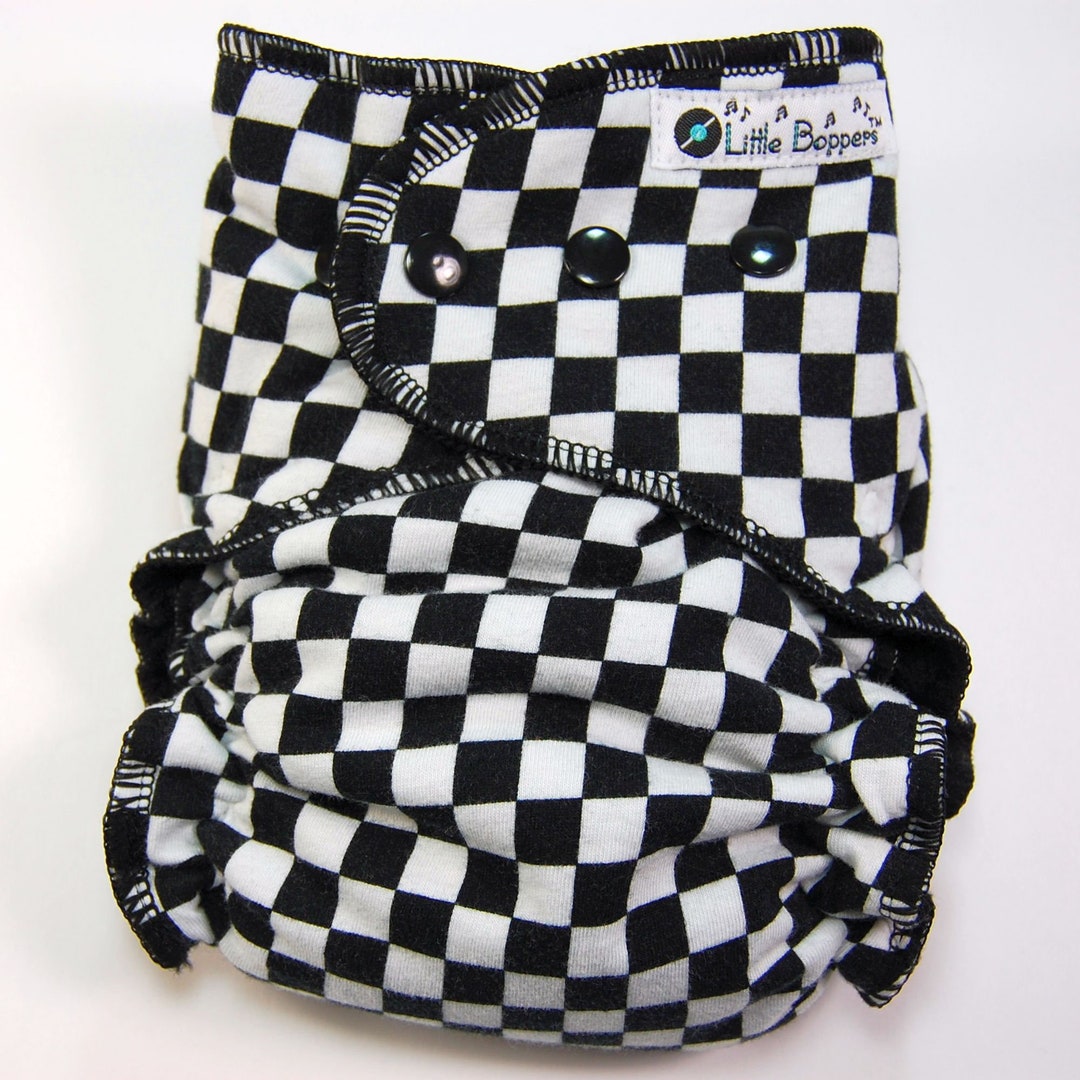 Custom Cloth Diaper or Cover - Black and White Checkerboard - You Pick ...