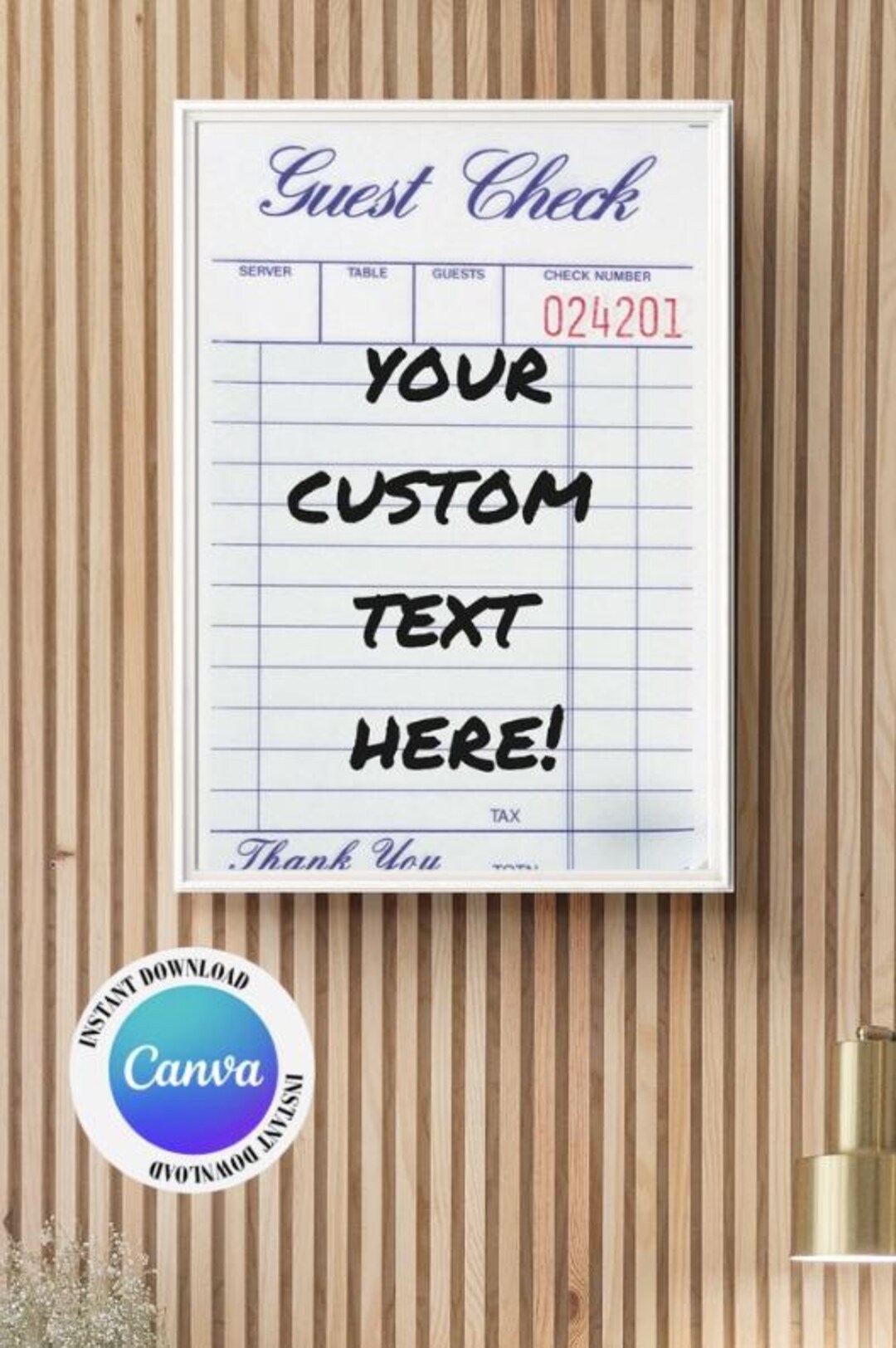 Guest Check Print - Etsy