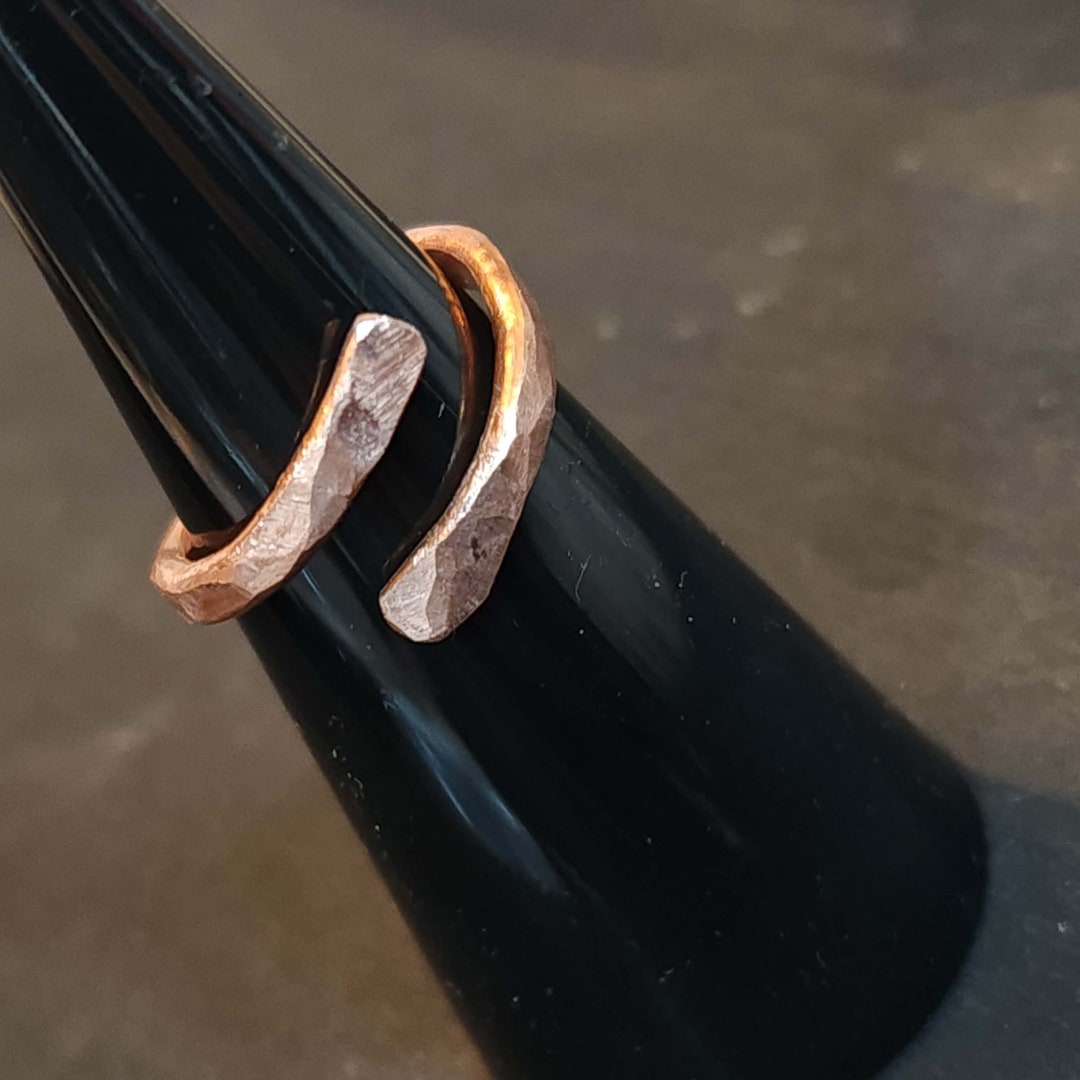 Heavy Adjustable Copper Ring, Hammered Finger or Thumb Ring, Recycled ...