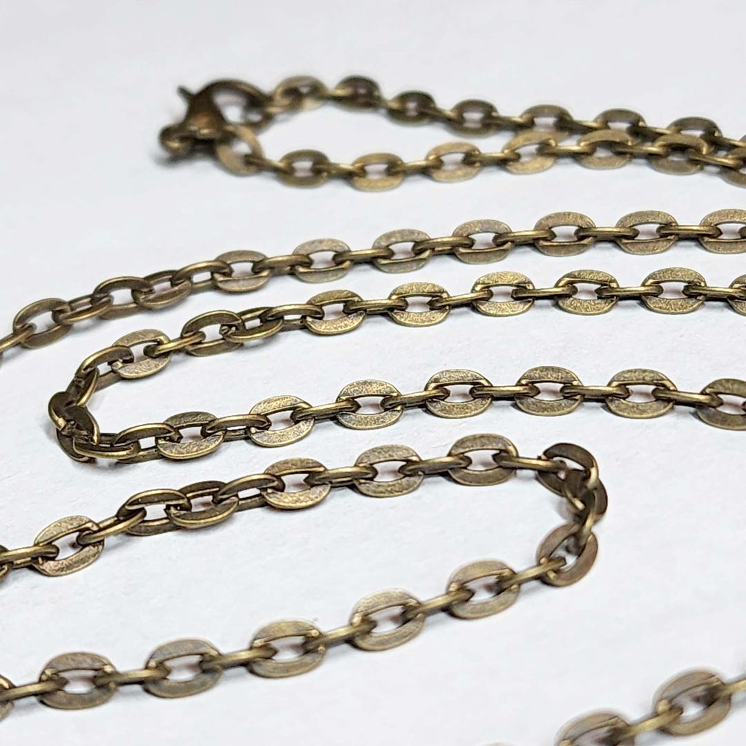 Antique Bronze Cable Chain With Lobster Clasp - Etsy