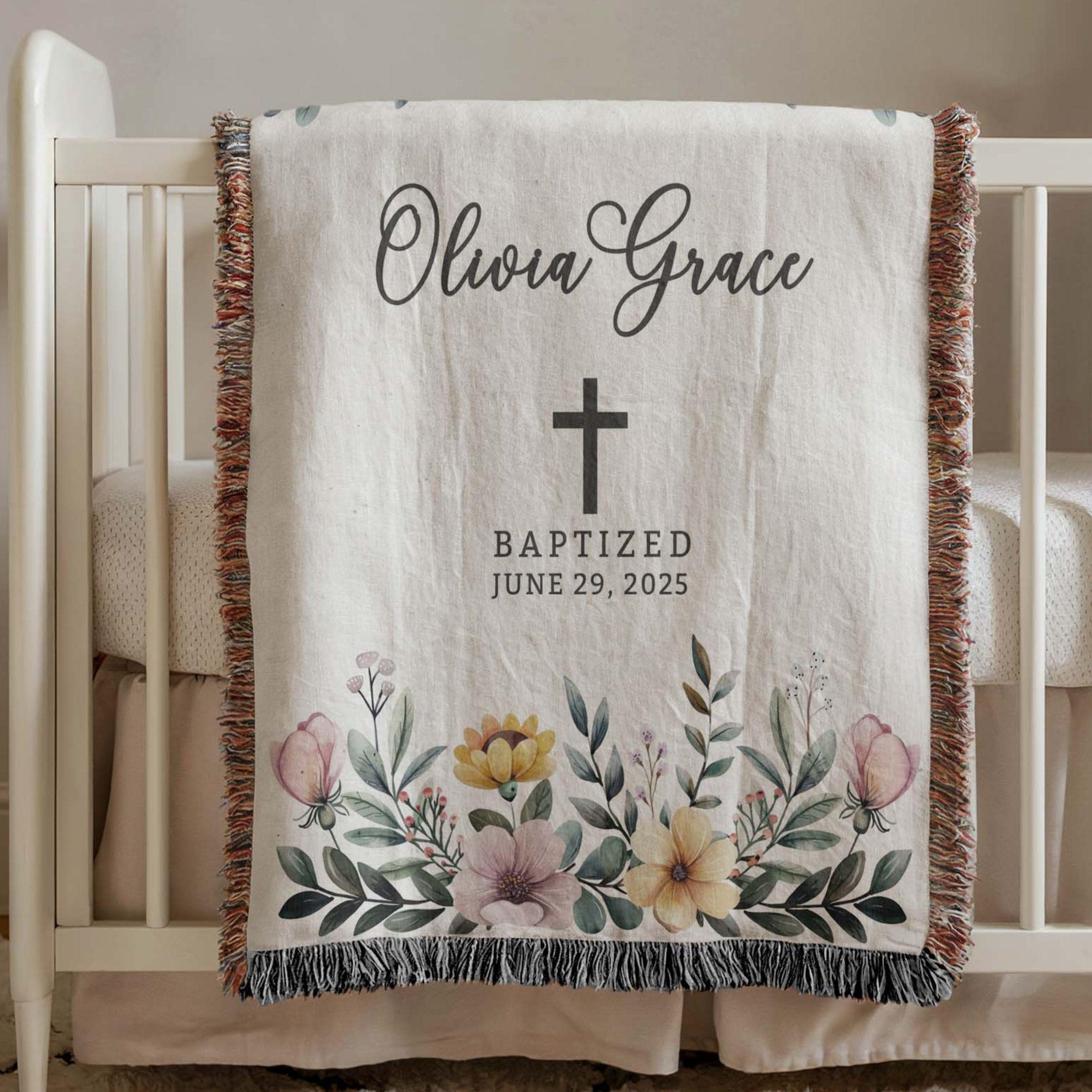 Personalized Baptism Blanket for Baby Girl Christening Gift From ...