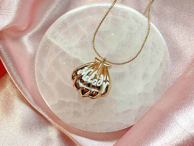 Melody the Mermaid Princess Necklace Blue Oyster Shell Pearl Necklace ...