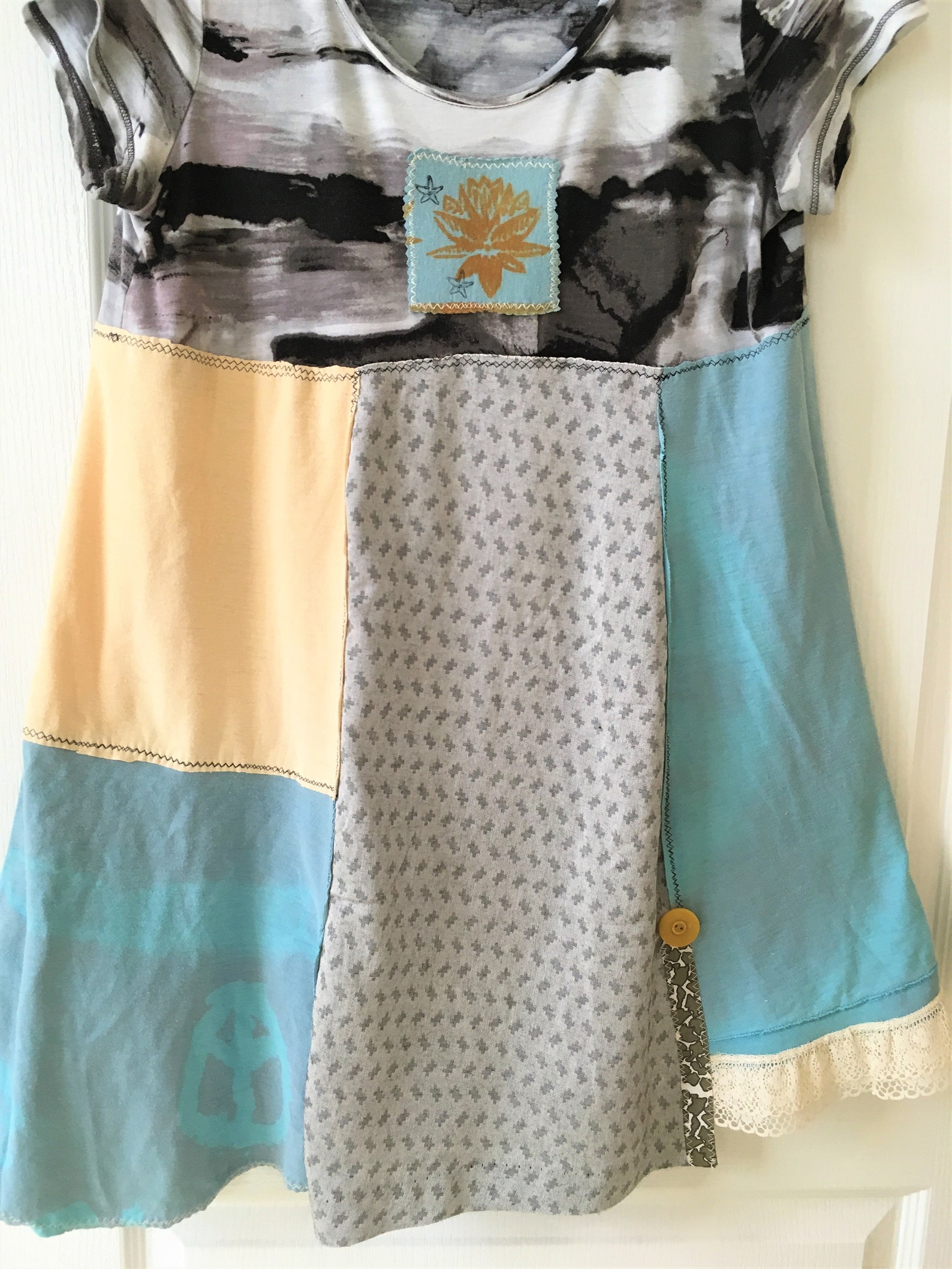 Upcycled Clothing, Funky Womens Dress, Festival, Lagenlook, Loose ...