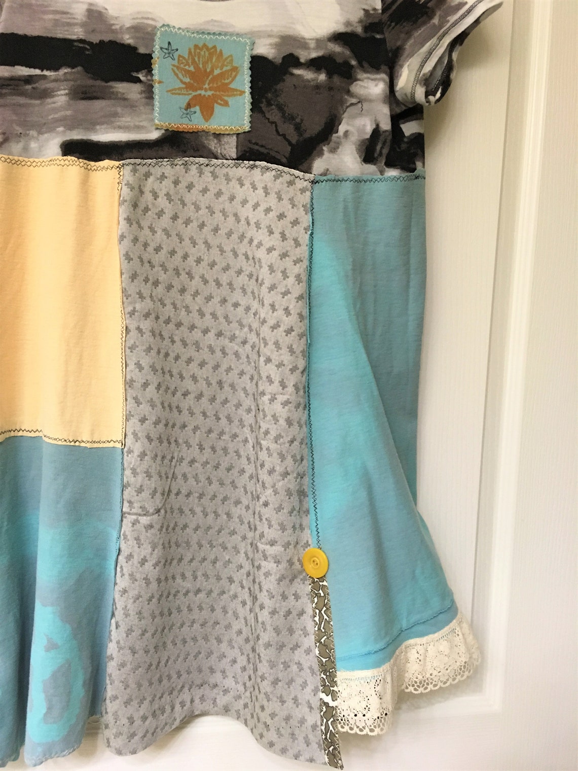 Upcycled Clothing, Funky Womens Dress, Festival, Lagenlook, Loose ...