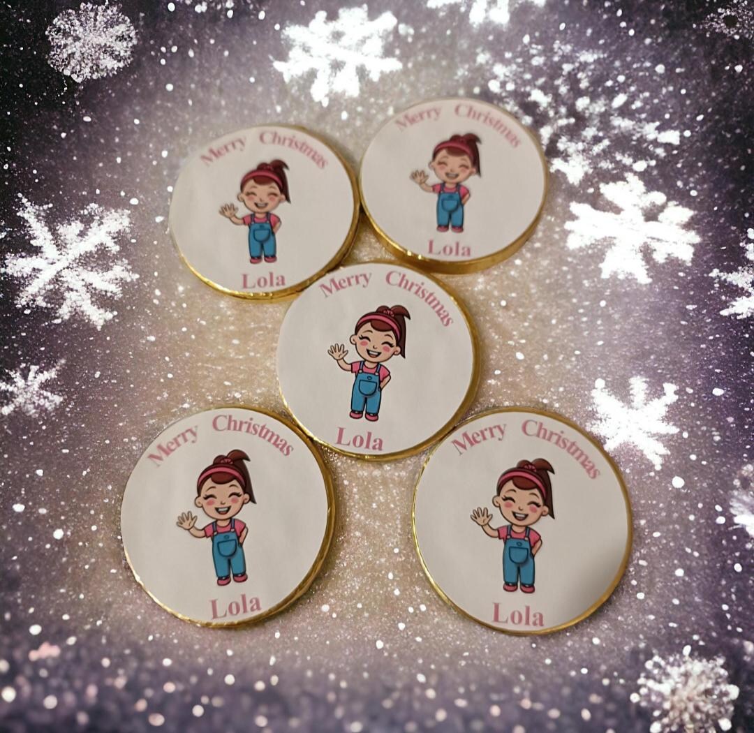 Ms Rachel Personalised Chocolate Coins, Christmas, Ms Rachel, Chocolate ...