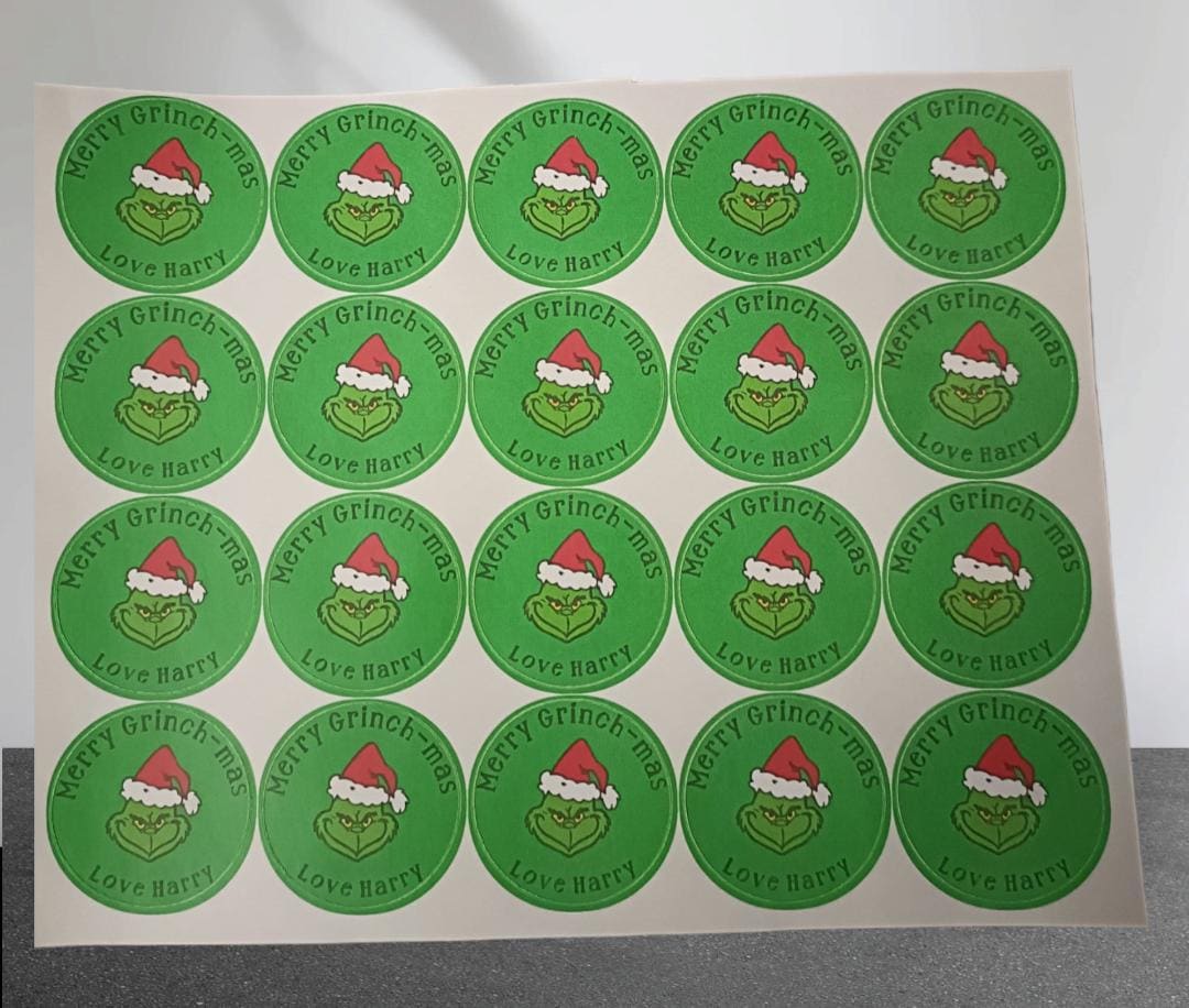 20 the Grinch, Christmas Labels, Stickers, Tags - Etsy