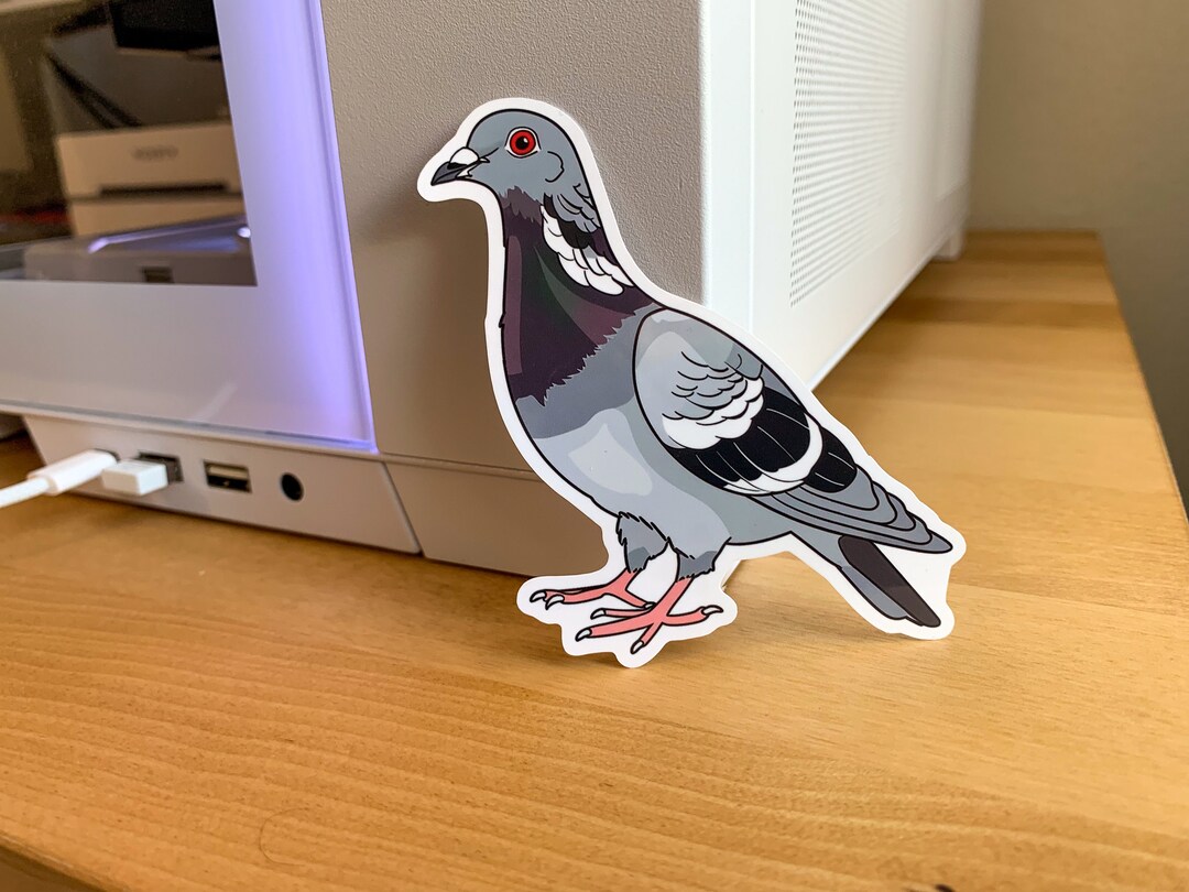 Charming Pigeon Sticker - Trendy Urban Bird Decal for Laptops, Water ...