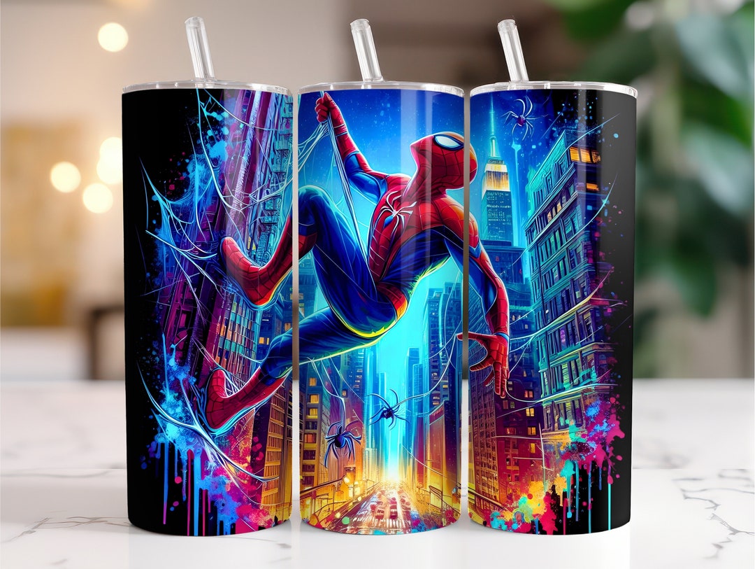 Spiderman Tumbler Wrap PNG, 20 Oz Watercolor Splash Digital Design ...