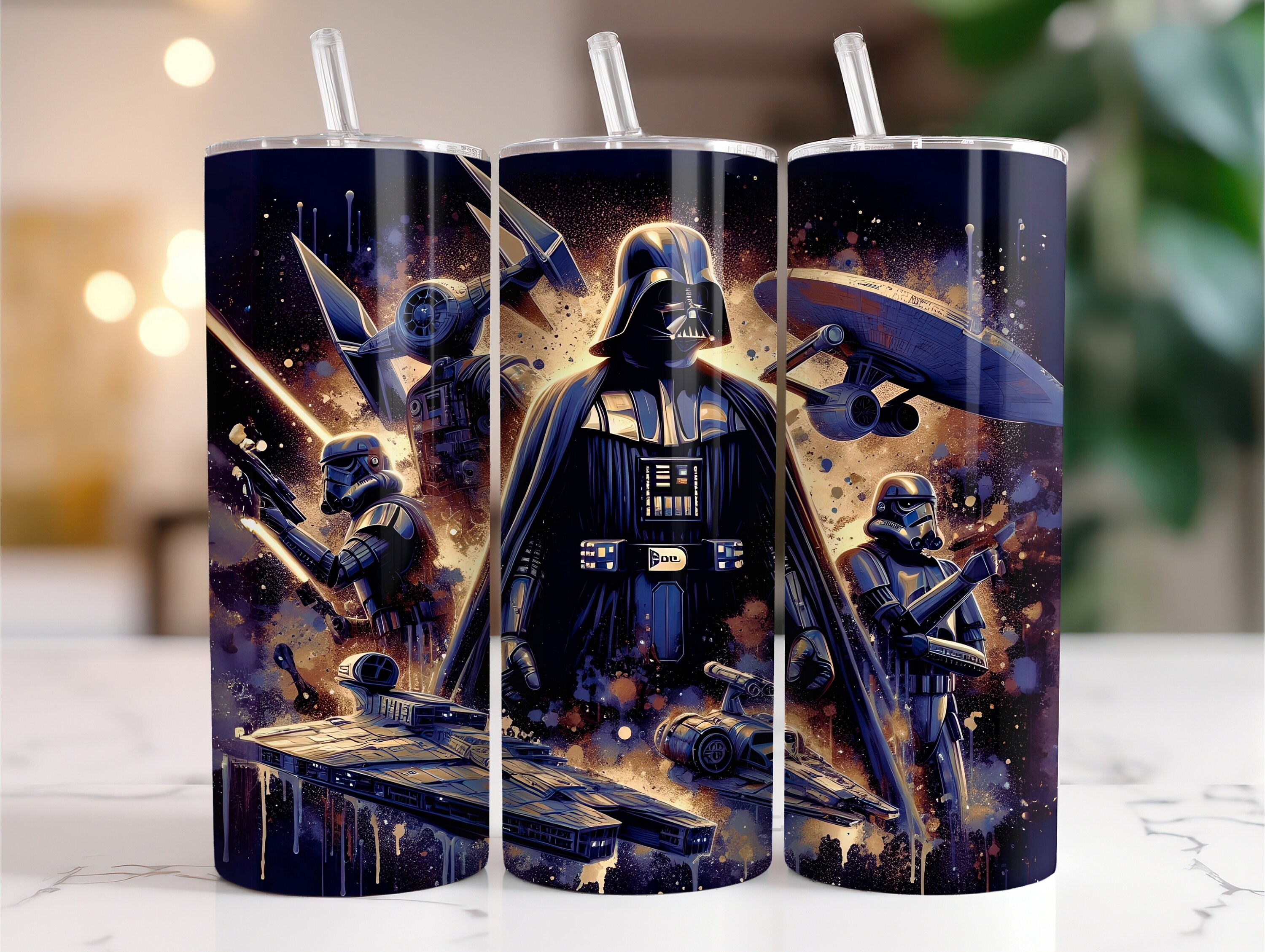 Tumbler Wrap Star Wars Darth Vader PNG, 20 Oz Watercolor Splash Digital ...