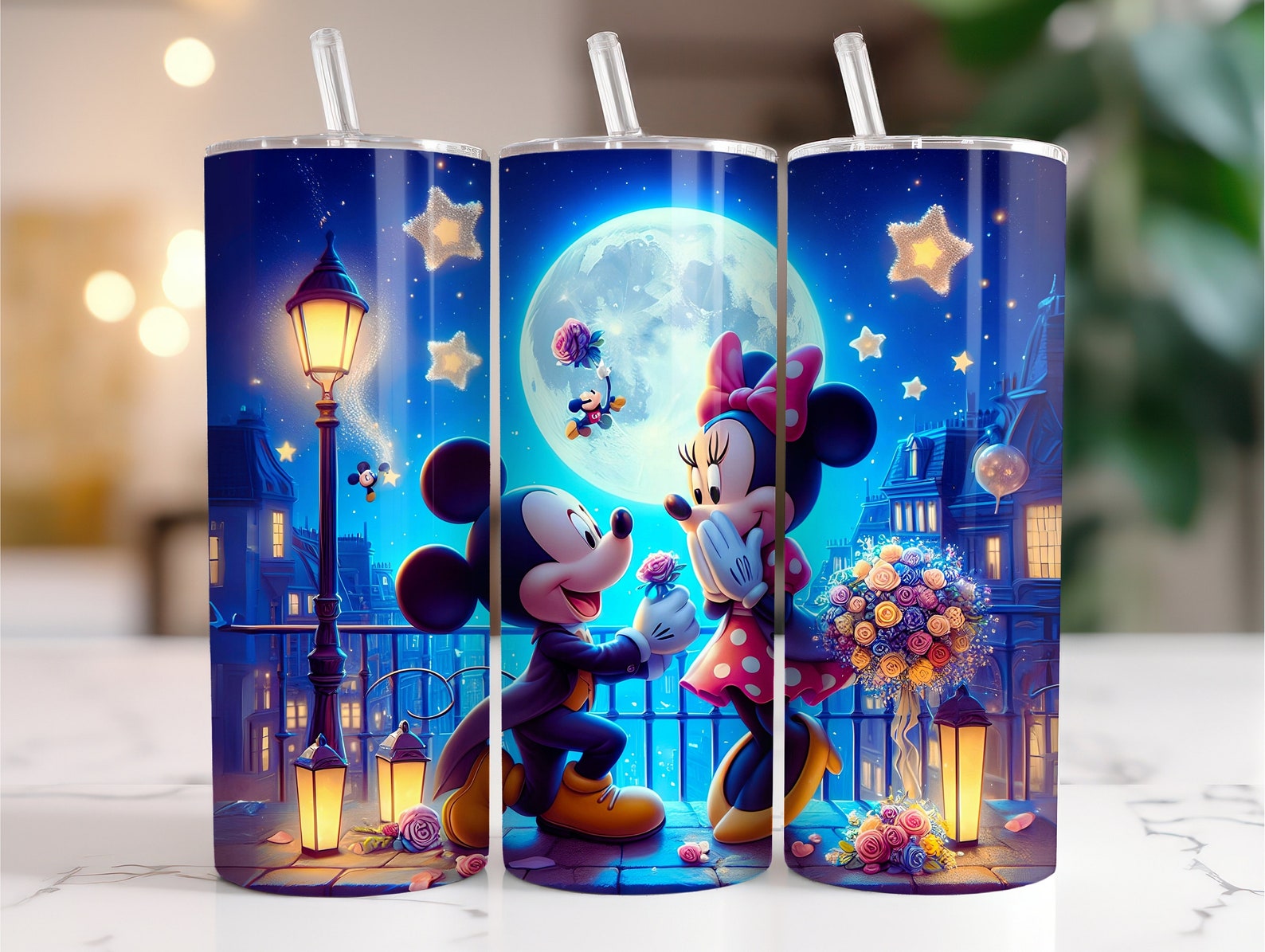 Mickey Mouse and Minnie Tumbler Wrap PNG, 20 Oz Watercolor Splash ...