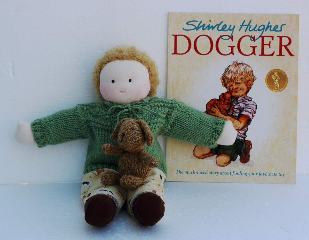 Waldorf Doll Boy 16 Dogger Book Shirley Hughes Handknit Sweater Dog - Etsy