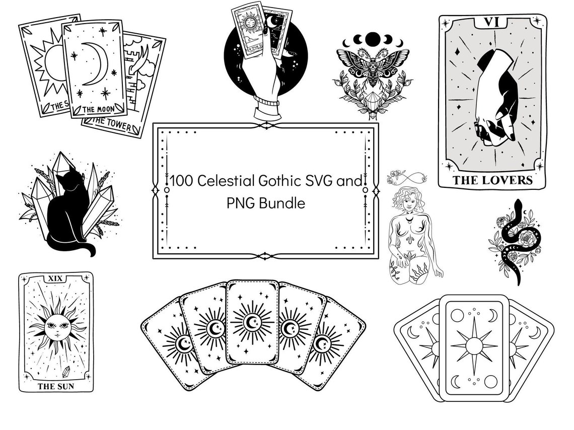 Ultimate Enchanted SVG Bundle: Goth, Celestial, Goddess, Cat, Frog ...