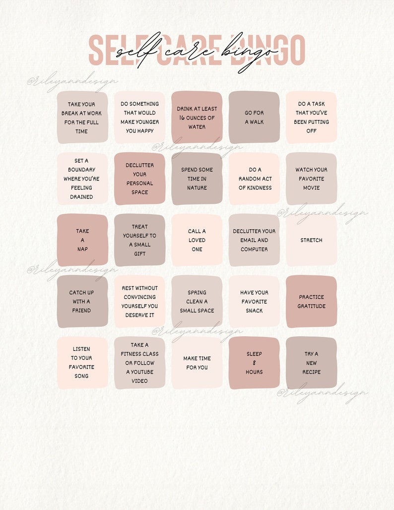 Self Care Bingo - Etsy