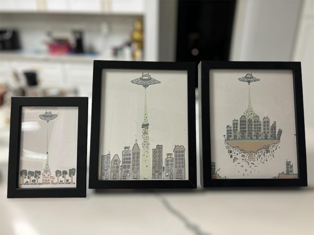 Set of Three Pieces Copy of Original Hand Painted Artworks - Etsy