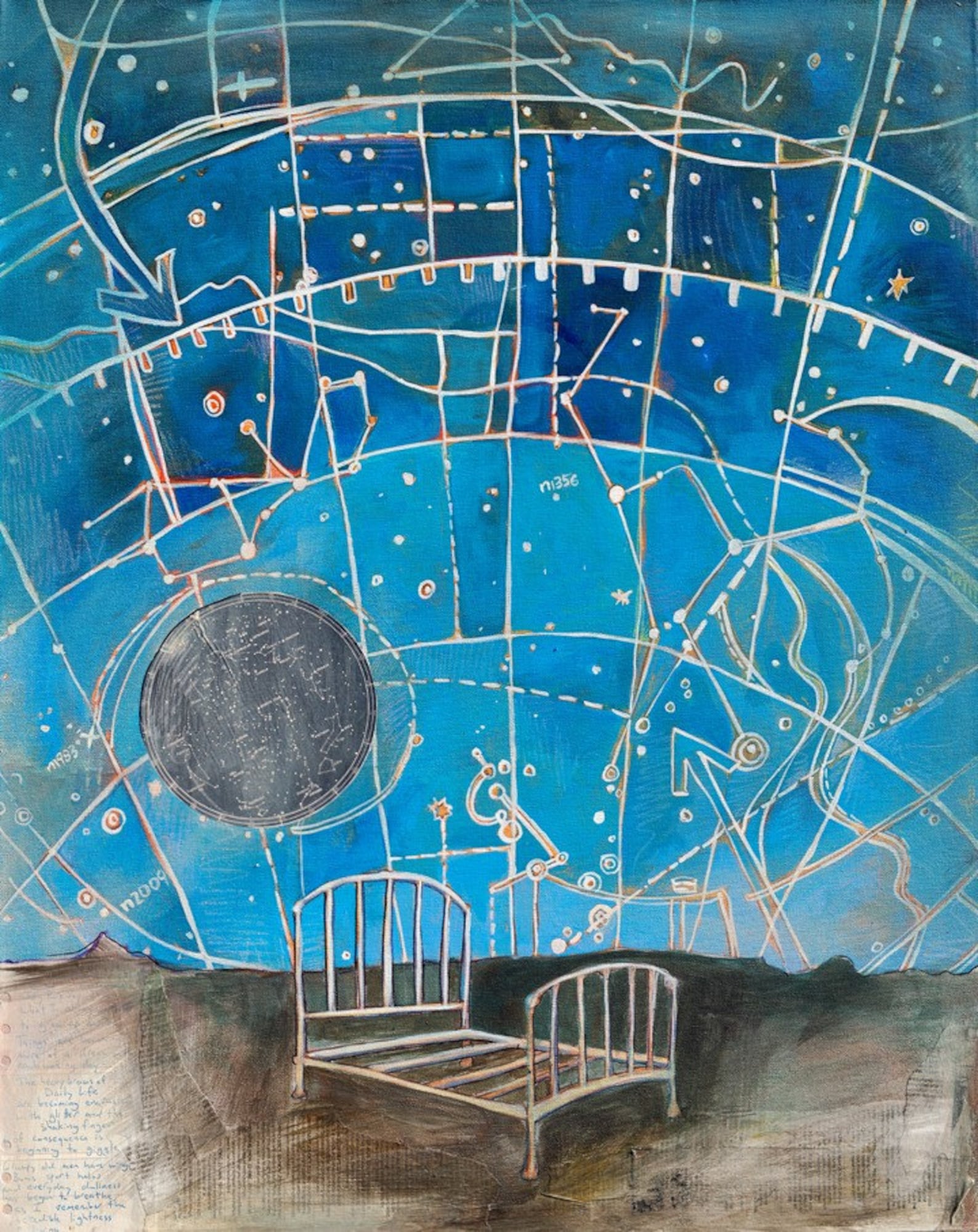 Constellations Starry Night Sky Painting Print A Map of Sleep and ...