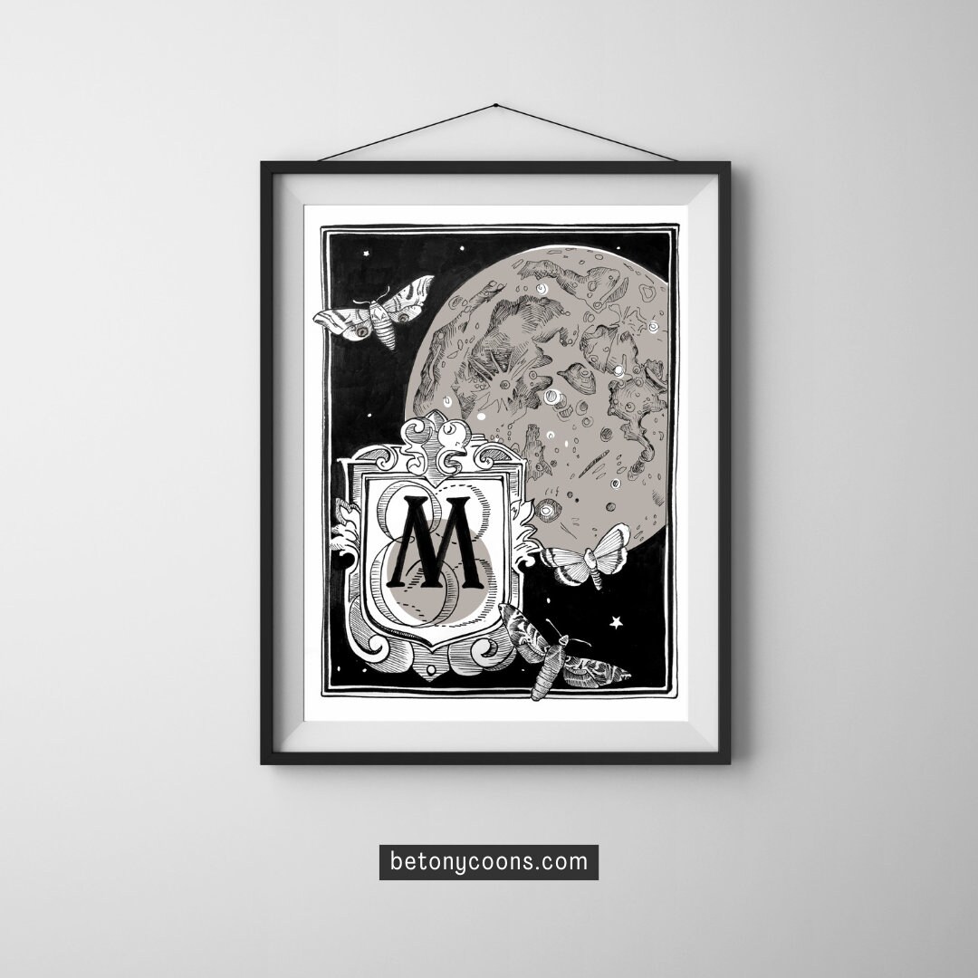 Letter 'M' Printable Wall Art Initial Letter Print Alphabet Letter M ...