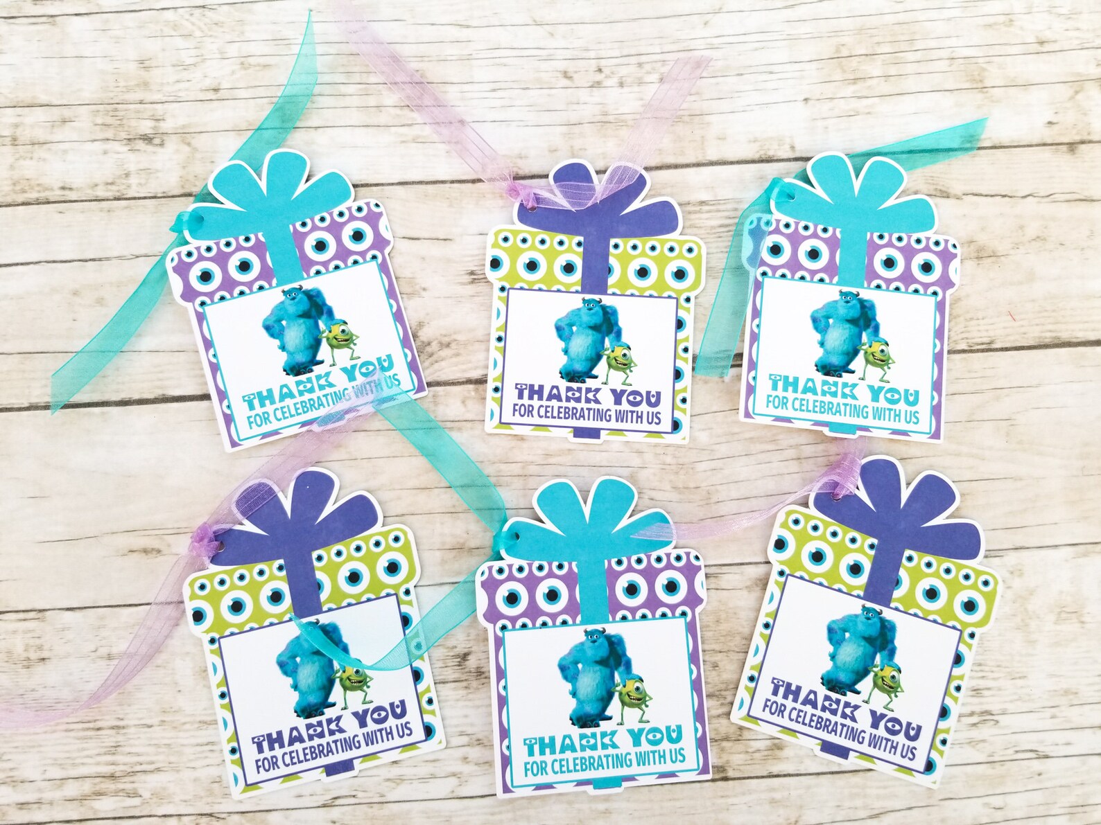 Monsters Inc Gift Tags For Gifts Treat Table Gift Bag or | Etsy
