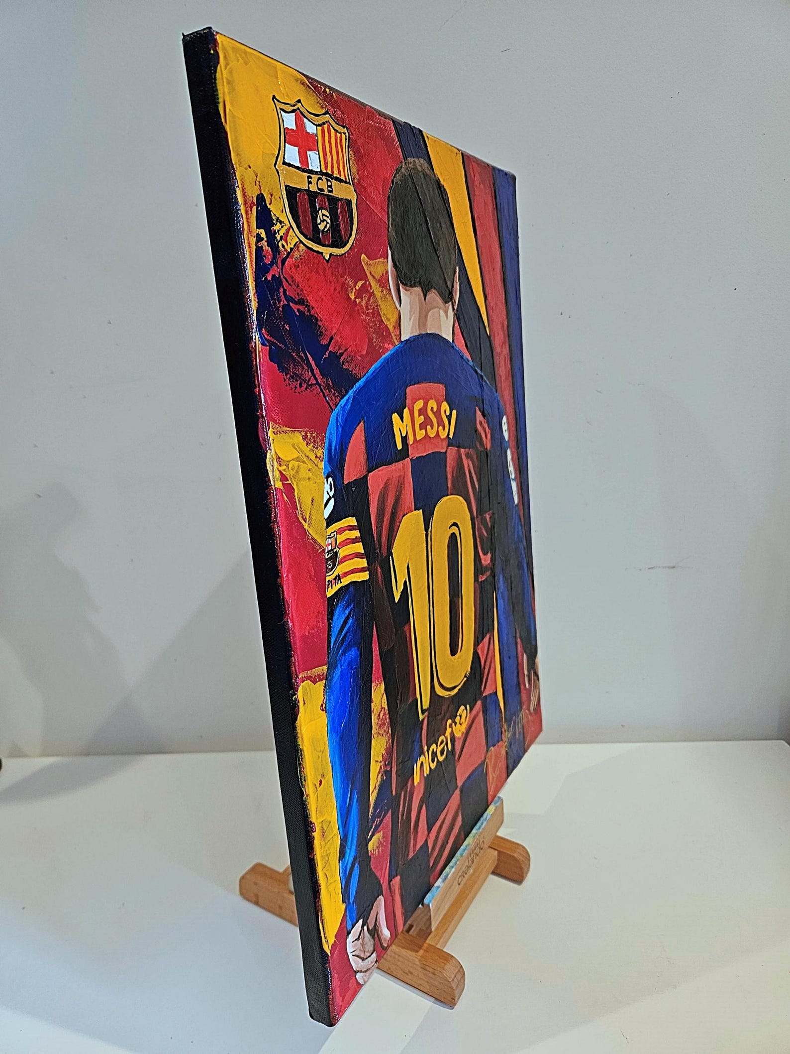 Lionel Messi FC Barcelona Hand Painted Acrylic Painting on Canvas - Etsy