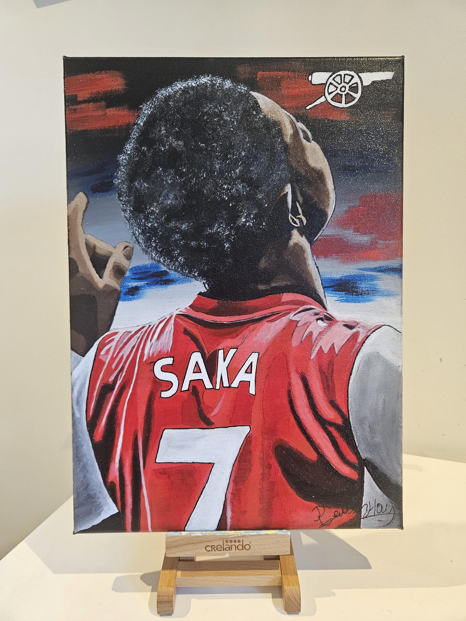 Bukayo Saka Arsenal Hand Painted Acrylic Painting on Canvas - Etsy