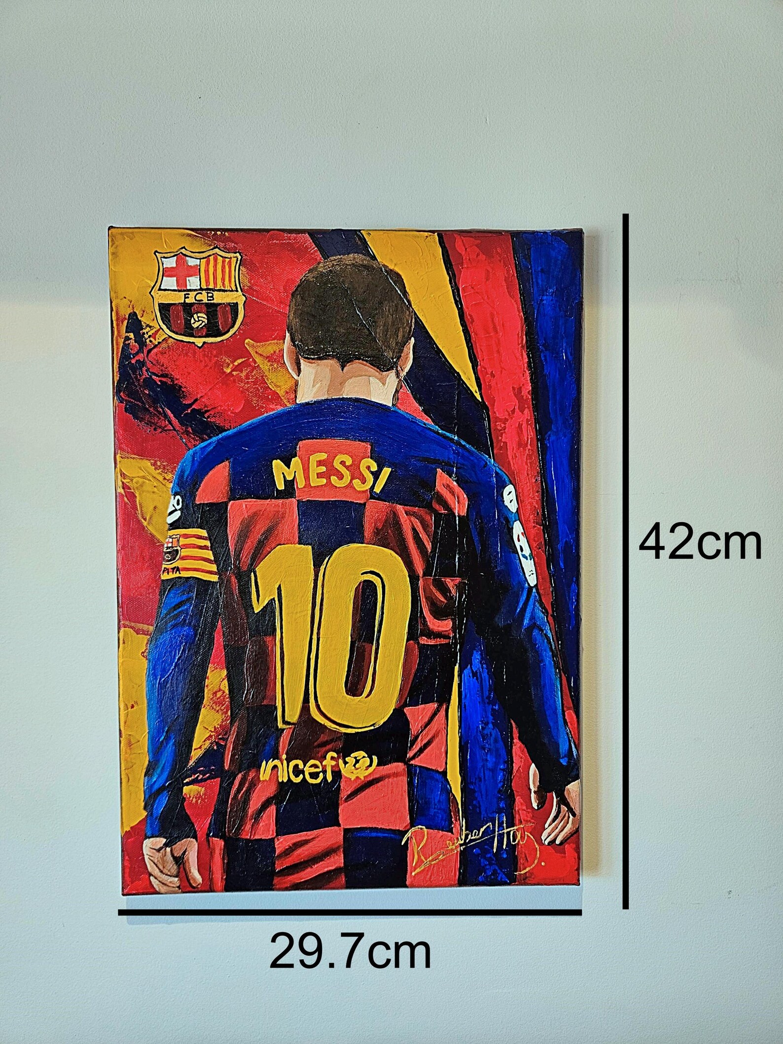 Lionel Messi FC Barcelona Hand Painted Acrylic Painting on Canvas - Etsy