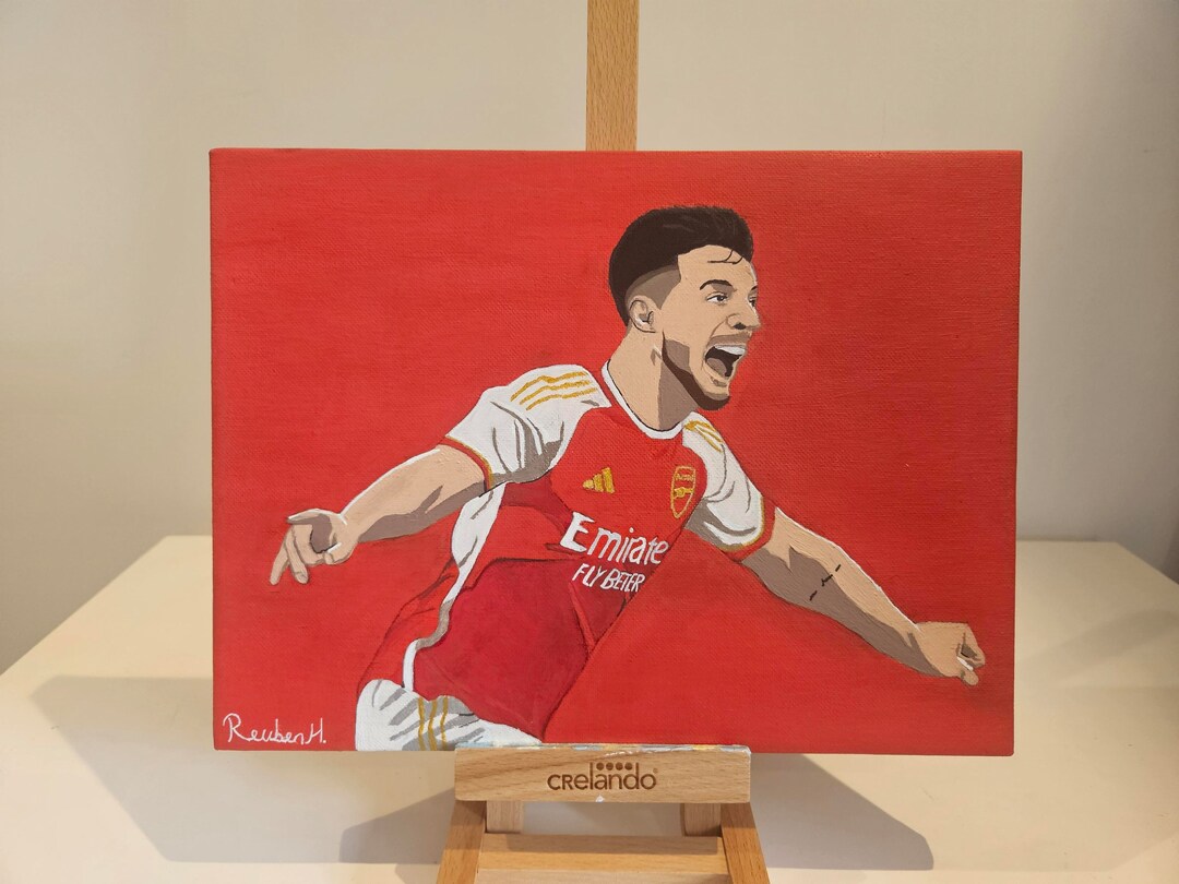 Hand Painted Acrylic Painting on Canvas of Arsenal Declan Rice - Etsy
