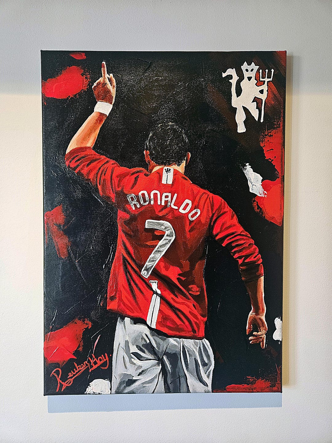 Cristiano Ronaldo Hand Painted Acrylic Painting on Canvas - Etsy