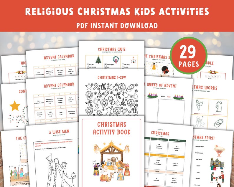 Christmas Activities for Kids Printable, Nativity Scene, Kids Activity ...