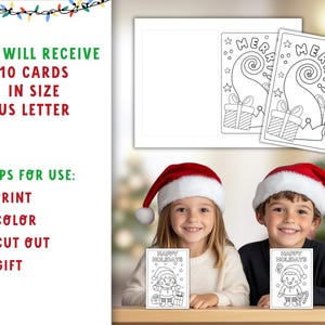 DIY Printable Christmas Card, DIY Christmas Craft, Coloring Pages for ...
