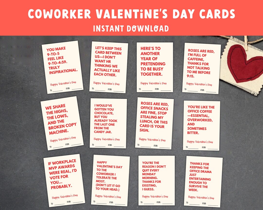 Coworker Valentine’s Card, Funny Valentine's Day Cards, Office ...