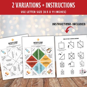 Printable Christmas Nativity Scene Cootie Catcher, Nativity Story ...