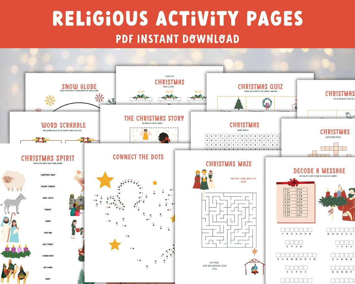 Christmas Activities for Kids Printable, Nativity Scene, Kids Activity ...