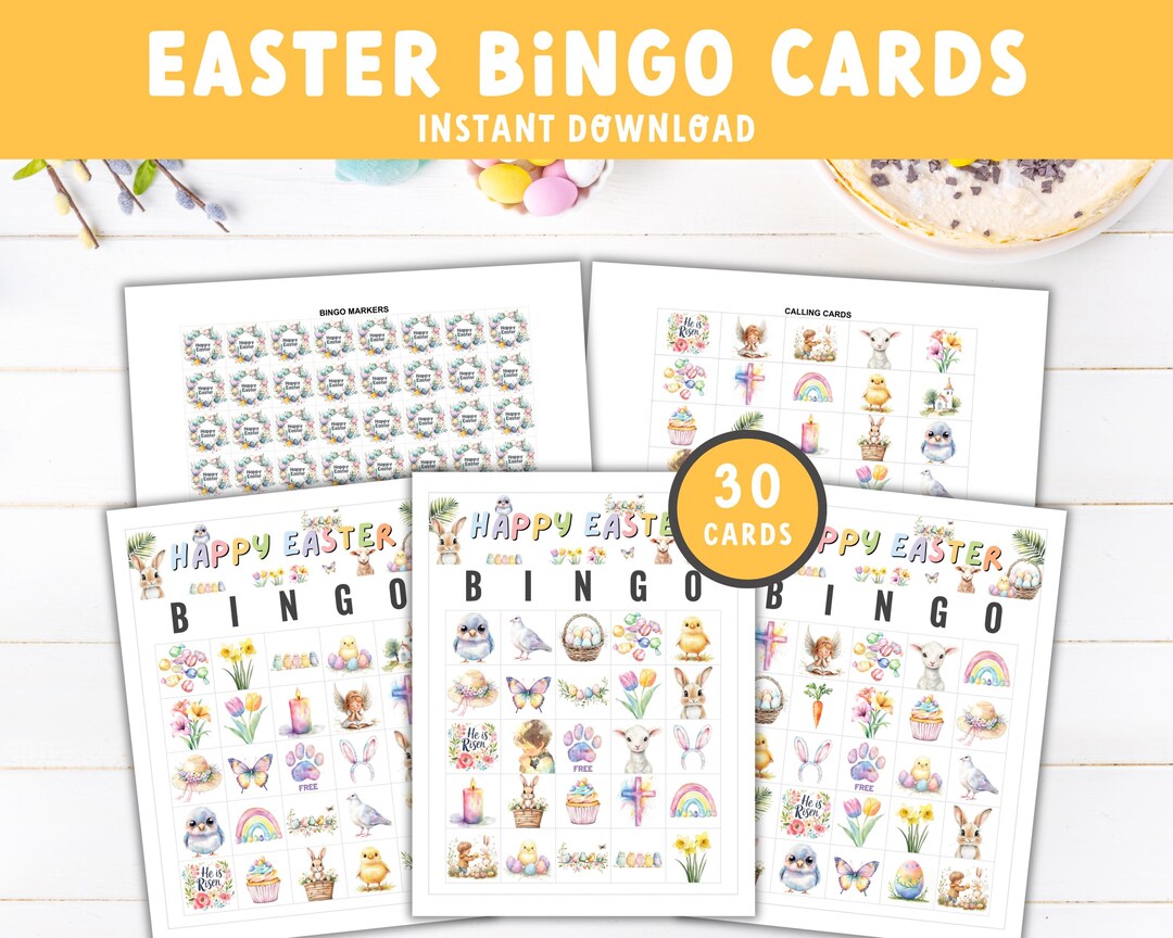 Easter Bingo Religious, Catholic Holy Week for Kids Printable, Easter ...