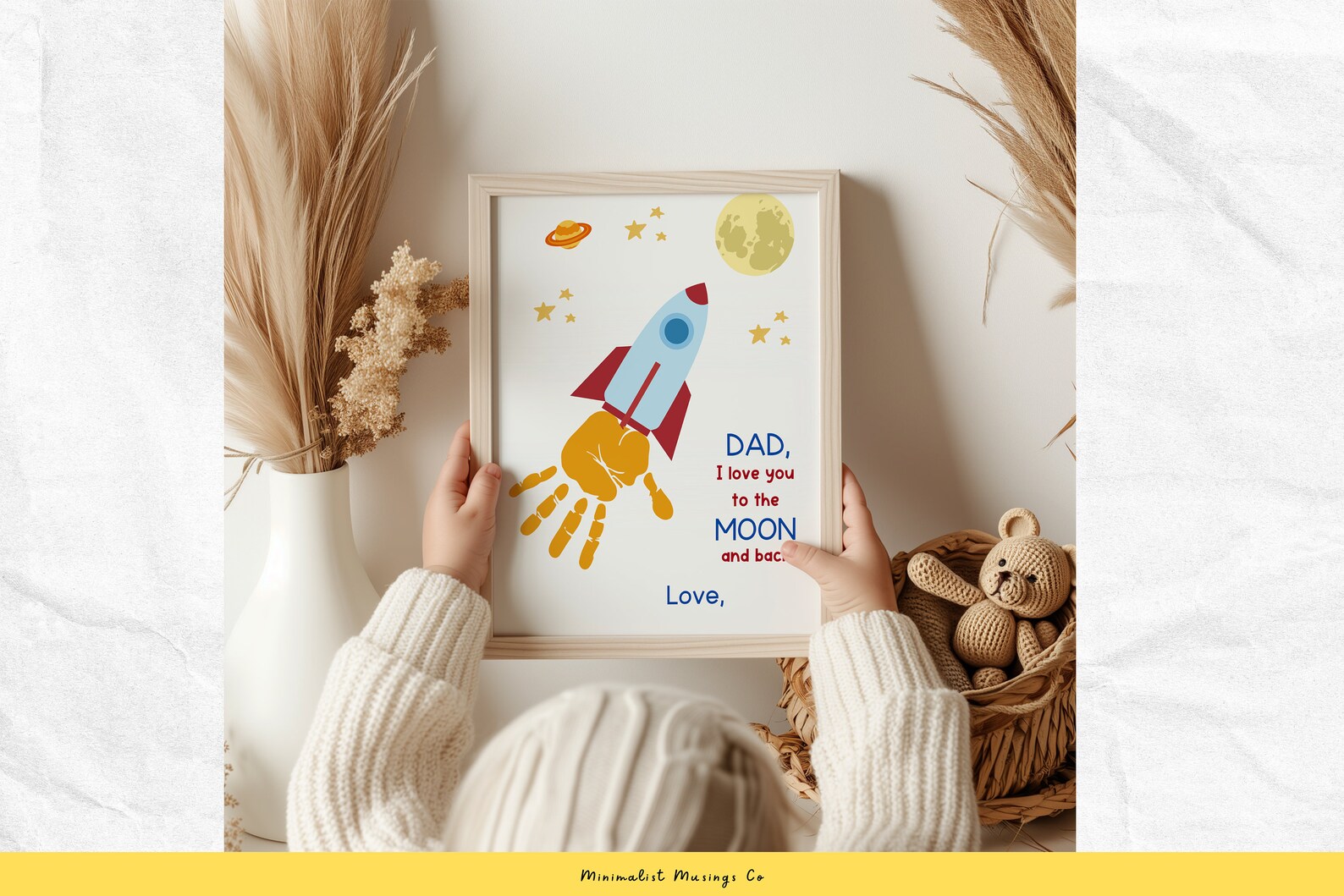 Father's Day Handprint Art Craft, Perfect DIY Gift for Daddy, Grandad ...