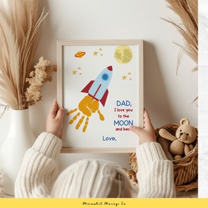 Father's Day Handprint Art Craft, Perfect DIY Gift for Daddy, Grandad ...