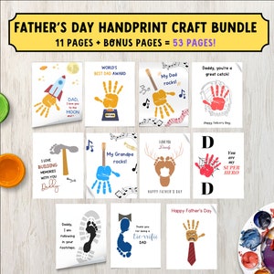 Father's Day Handprint Art Craft, Perfect DIY Gift for Daddy, Grandad ...